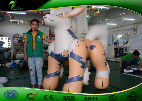 Standing Mascot Inflatable Cartoon Characters 2m Tall Attractive Animal Wolf