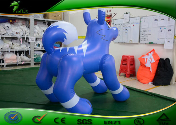 Advertising 2m Tall Inflatable Cartoon Characters Standing Blue Inflatable Dog