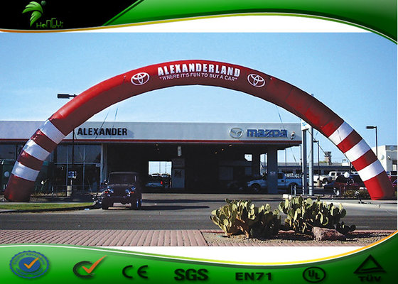 Red Color Advertising Inflatable Arches / Finish Line Entrance Arch With Logo Printing