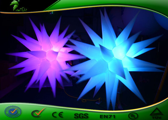 Polygonal Hanging Inflatable Star Balloon Multicolor Inflatable Star Lighting