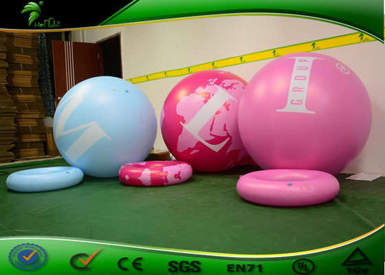 PVC Pink Inflatable Advertising Balloons Advertising Air Balloons With Fixing Ring