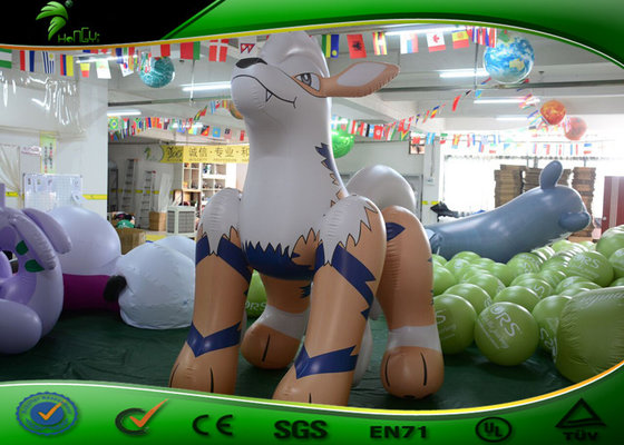 Vivid Design Giant Inflatable Cartoon Characters Water Wolf Shaped For Pool