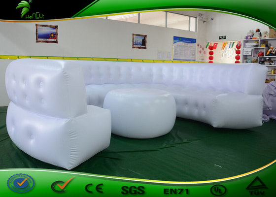 4 M Inflatable PVC 0.4mm Durable Inflatabe Furniture White Sofa For Events