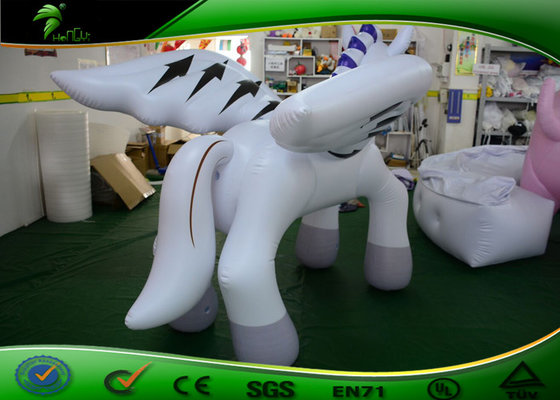 White Inflatable Cartoon Characters PVC Cartoon Flying Horse Shaped Non Toxic