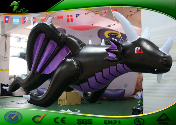 PVC 0.18MM Inflatable Animal Dragon Cartoon Toys / Inflatable Flying Purple Dragon