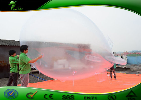 6M Giant Inflatable Transparent Helium Balloon Blimp / Inflatable Airship PVC 0.4mm