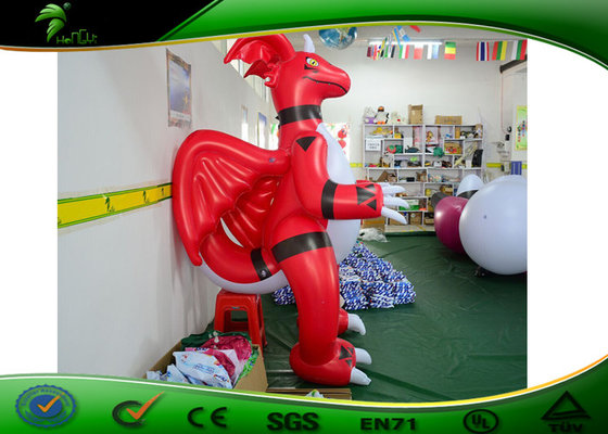 2.5M High Red Dragon Animal Inflatable Cartoon Characters PVC 0.44mm Material