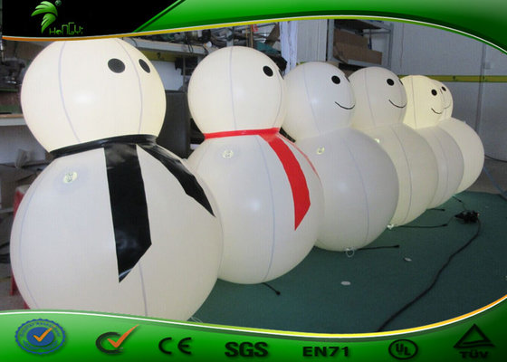 Outdoor Lovely Decoration LED Inflatable Santa Claus / Snow Man For Christmas