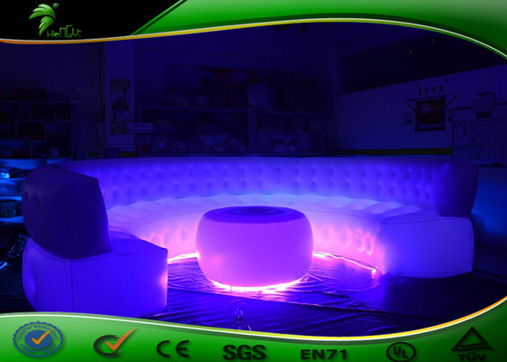 Customized LED Inflatable Furniture PVC Sofa / Inflatable Sofa With Table