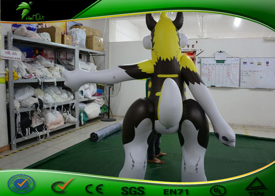 UV Printing 2.5M Inflatable Cartoon Characters Standing Wolf Animal For Promotion