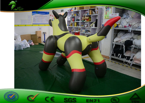 PVC 0.4mm Yellow Inflatable Cartoon Characters Inflatable Husky Dog For Party