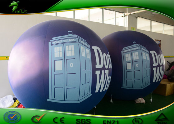 Blue Color PVC Inflatable Advertising Balloon / Inflatable Helium Balloon For Promotion