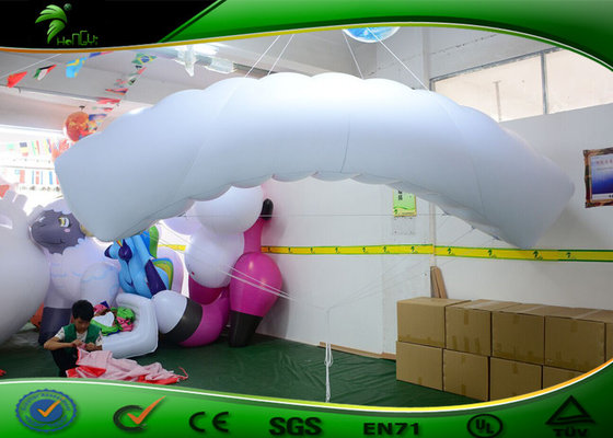 3M PVC 0.18 Inflatable Air Dancers White Parachute Shapes Model For Advertising