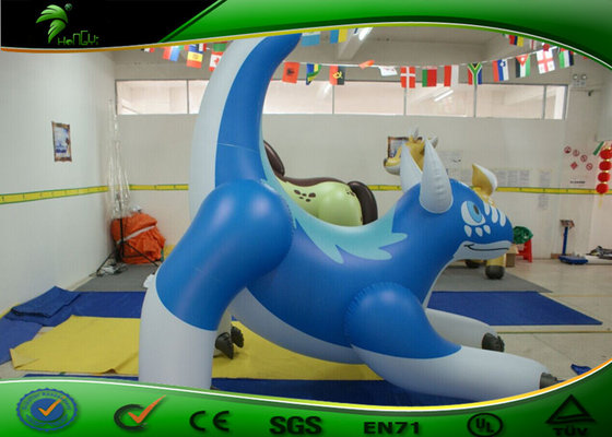 Inflatable PVC 0.4mm Cartoon Dragon Toy / Blue Dragon Inflatable Model Durability
