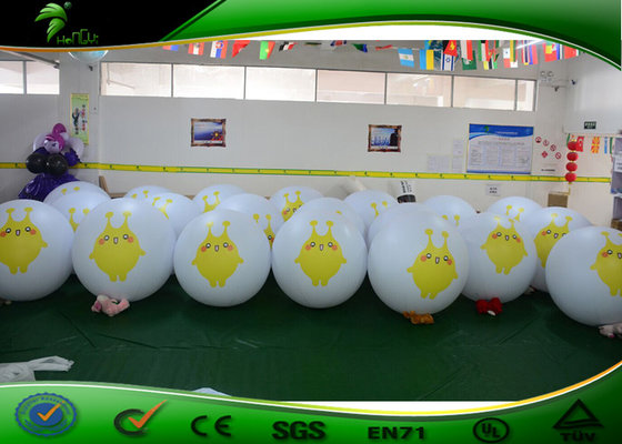 White Cute Cartoon Inflatable Helium Advertising Balloons Durable 0.18mm PVC