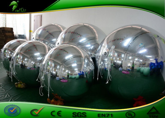Silver reflective Inflatable Advertising Balloons / Mirror Balloon For Decoration