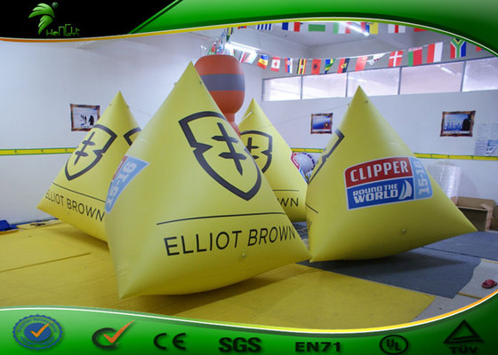Triangle Swim Inflatable Buoy , Inflatable Sea Buoy Float Advertising Air Balloons