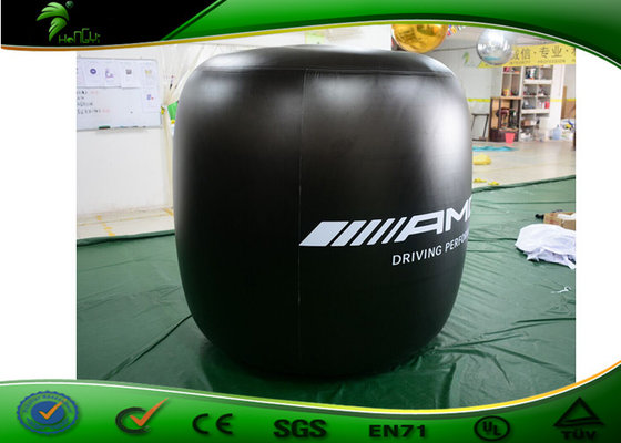 Blue Cube Inflatable Advertising Balloons Custom Logo Printing For Adults Playing