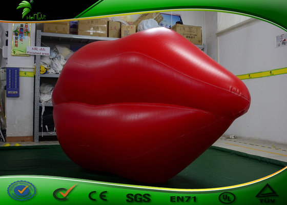 PVC Inflatable Red Lips Shape Model / Inflatable Lip Balloon For Display