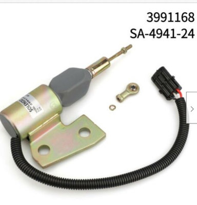 24V Fuel Shut Off Solenoid Valve 3991168 SA-4941-24 for Hyundai R130 Cummins 4BT