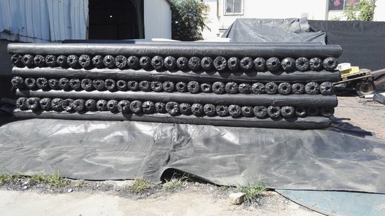 80g - 600g Polypropylene Woven Geotextile Fabric White / Black Color Grass Root Protection