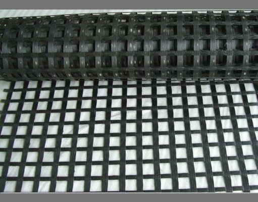 Bitument Coated Fiberglass Geogrid Reinforced Retaining Wall Black Color