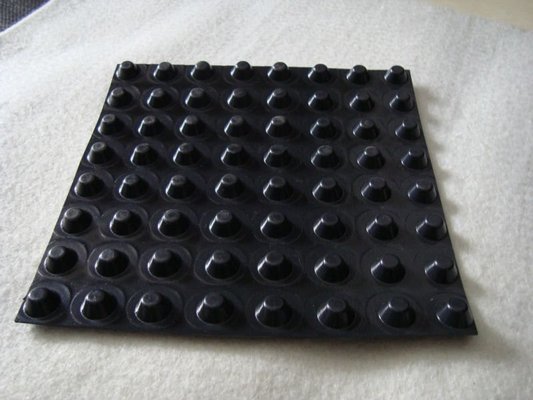 Dimpled Sheet Drainage Membrane , Basement Waterproofing Plastic Sheeting