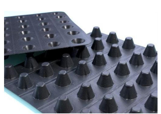 Plastic Waterproofing Geosynthetic Materials Dimple Drainage Board Black / White Color