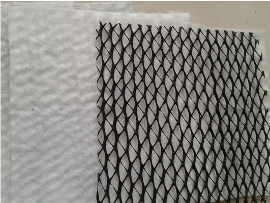 Polyethylene Geocomposite Drainage Net With Geotextile Road Construction