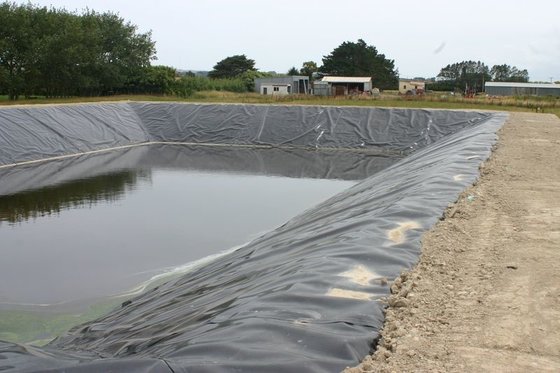 High Strength Industrial Geomembrane 40 Mil Pond Liner Black / White Color