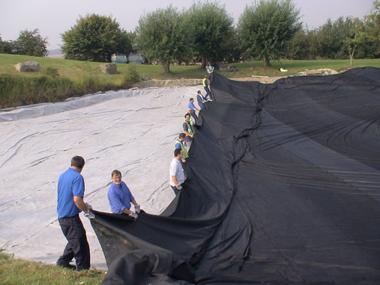 30 Mil Pvc / Hdpe Geomembrane Waterproof Pond Liner , Anti Ultraviolet Rigid Pond Liners