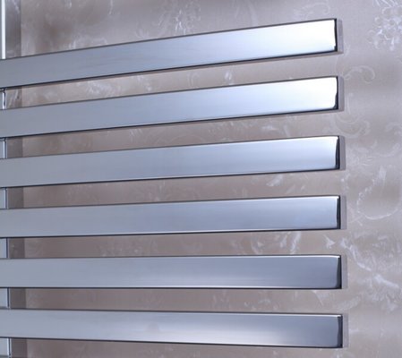 Hot Water Brushed / Polished Heated Towel Wamer Stainless Steel 304 Flat Tube