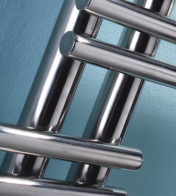 300mm Wide Wall Mounted Heated Towel Radiator , Brushed Stainless Steel Towel Rail