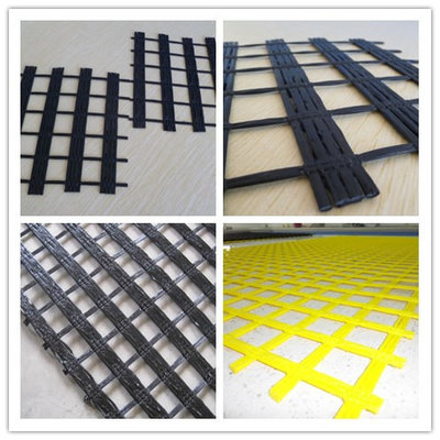 Polyester / PET Asphalt Reinforcement Biaxial Geogrid , Asphalt Road Reinforcement Layers
