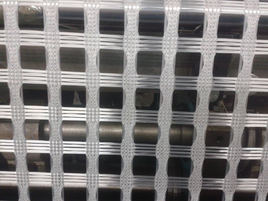 PVC Coating Wrap Knitted Polyester Asphalt Reinforcement Geogrid 80KN