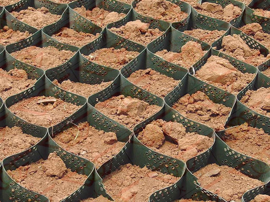 Non - Perforated Soil Stablization / Slope Protection Geocell , Thickness 1.1mm - 1.5mm