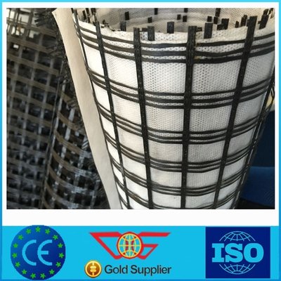 Knitted Suture Geogrid Composite Non Woven Geotextile For Asphalt Pavement Reinforcement