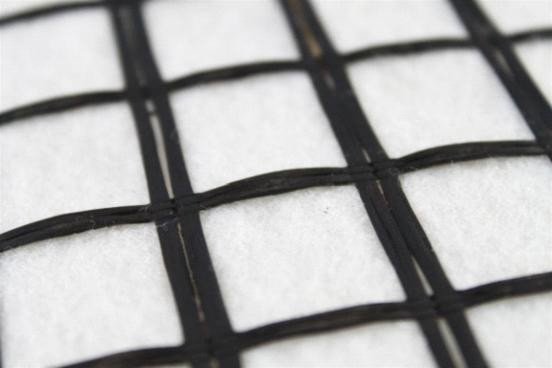 Geocomposite PET / Fiberglass Geogrid Ascension With Geotextile Composite Geogrid