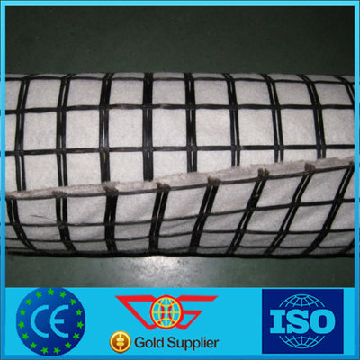 Pvc Coated Polyester / PET Biaxial Geogrid Composite With Non - Woven Geofabric