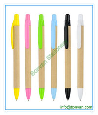 China eco paper promotional pen, craft paper advertising ball pen supplier