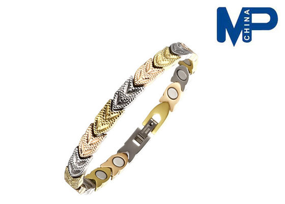 Специализированный розовый браслет 190*6.7*3.2mm OEM/ODM металла плакировкой золота