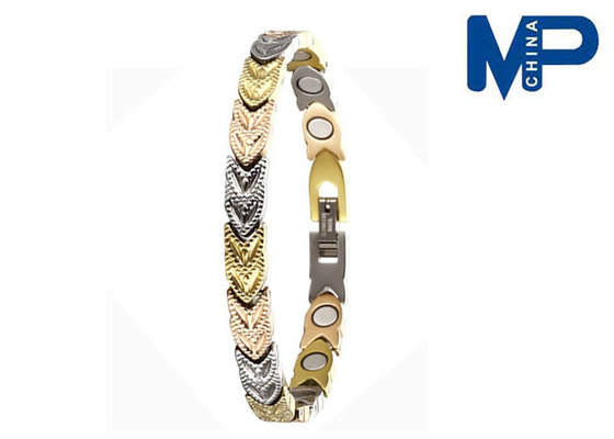Специализированный розовый браслет 190*6.7*3.2mm OEM/ODM металла плакировкой золота