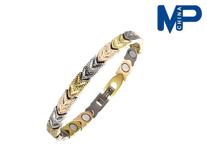 Специализированный розовый браслет 190*6.7*3.2mm OEM/ODM металла плакировкой золота