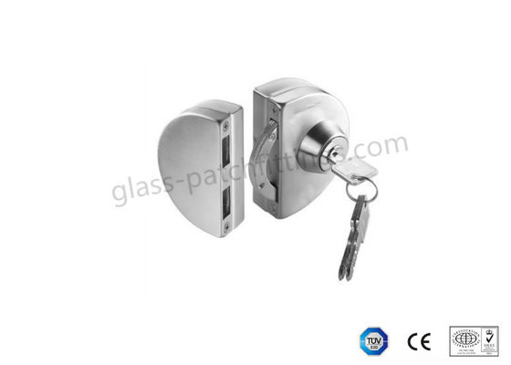 Double Side Glass Door Hardware Semicircular Shape Double Opening Patch Lock