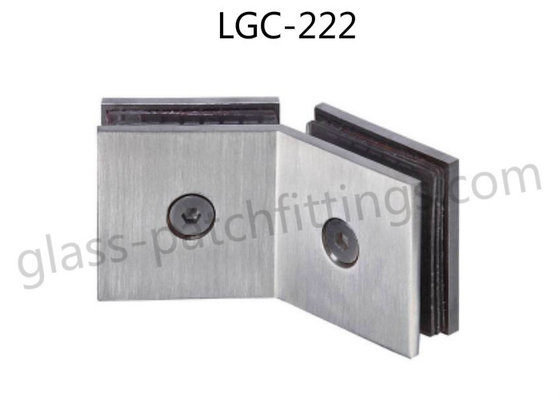 SSS Finish Shower Door Hinges Glass To Glass Straight Shape Door Fixed Clamp