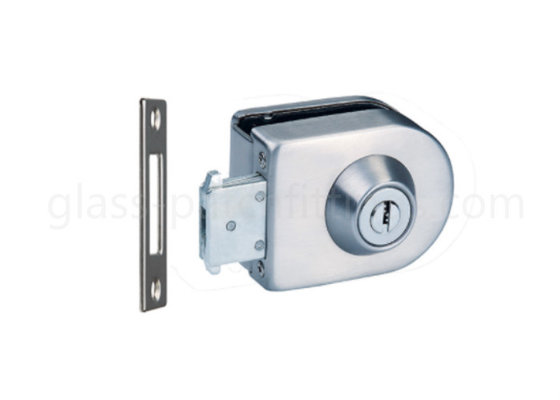 Stainless Steel 12mm One Sided Door Lock , Glass Door Clamp Swing Hinged