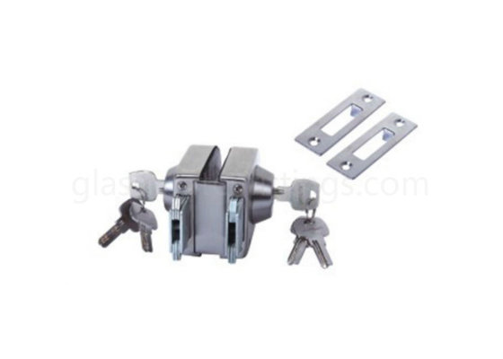 Sliding Sturdy Glass Door Lock Chrome Polished Finish Brass Cylinder Material