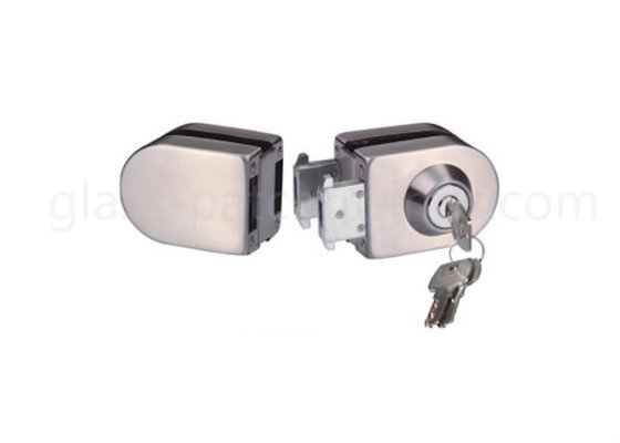Stainless Steel Cover Glass Door Hinges And Locks Semi Round Shaped With Strike Box