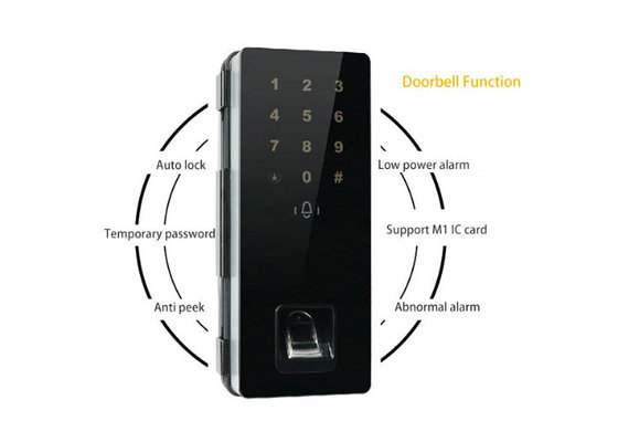 HD Speaker Smart Glass Door Lock Emergency Charging Micro USD Remote Control