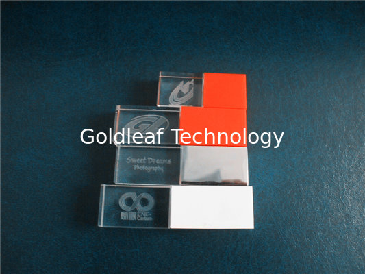 Transparent crystal USB flash drive flash disk with red white plastic